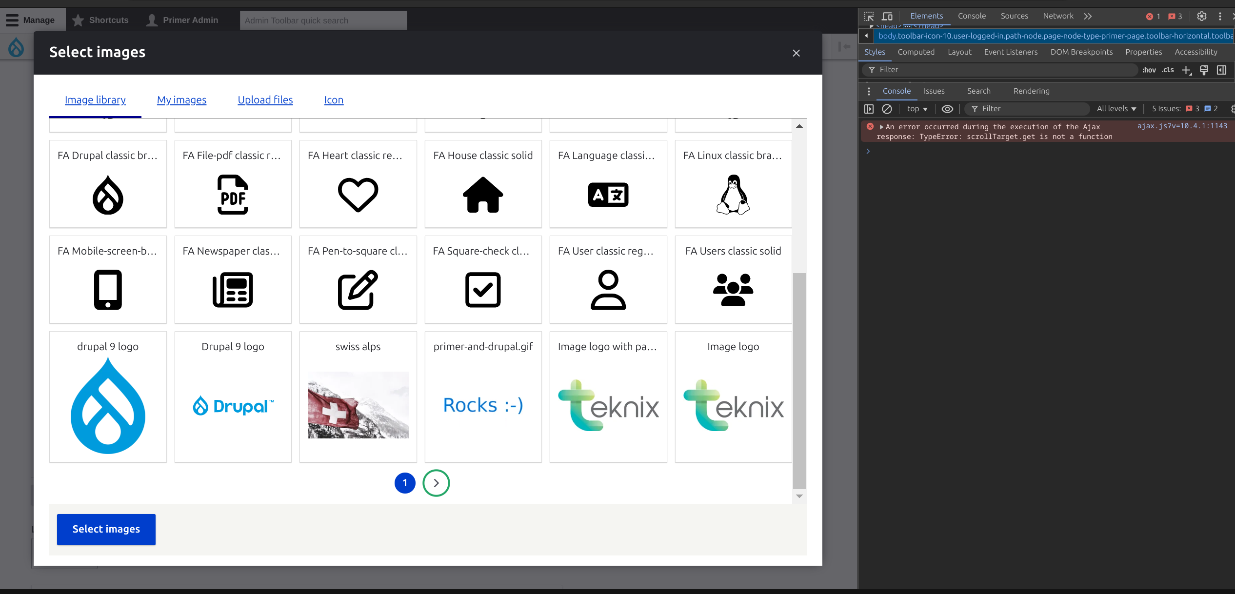 AJAX scrollTop() fails in EB modal with custom scrolling rules [#3500520] | Drupal.org